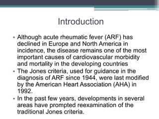 Revision of the Jones Criteria for the Diagnosis of Acute Rheumatic ...