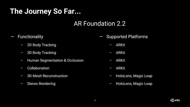 AR Foundation framework: product roadmap – Unite Copenhagen 2019 | PPTX | Augmented Reality ...