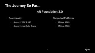 AR Foundation framework: product roadmap – Unite Copenhagen 2019 | PPTX