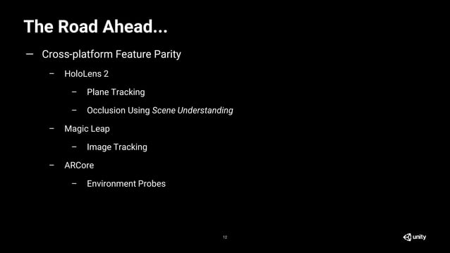 AR Foundation framework: product roadmap – Unite Copenhagen 2019 | PPTX | Augmented Reality ...