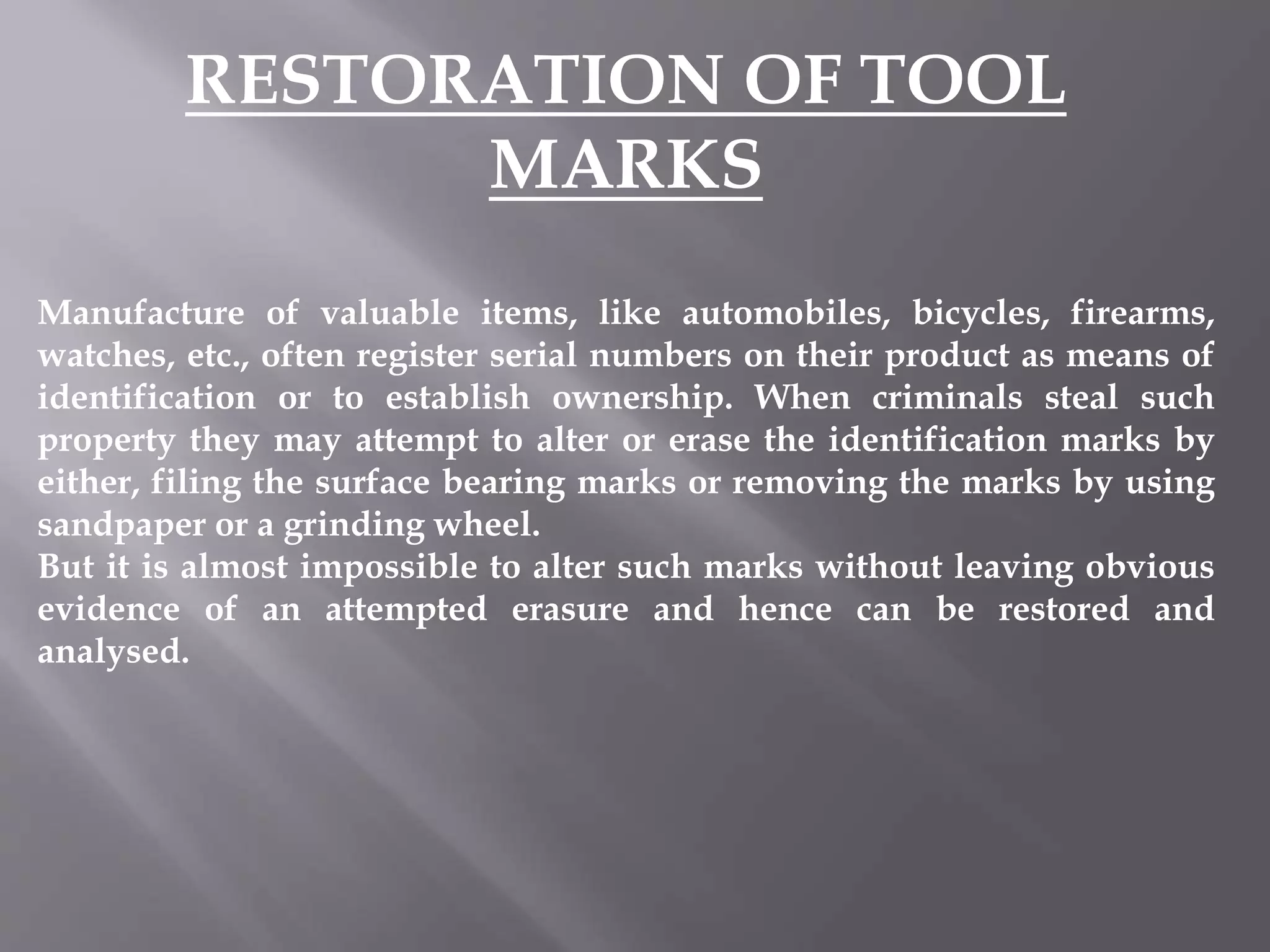 TOOL MARKS | PPTX
