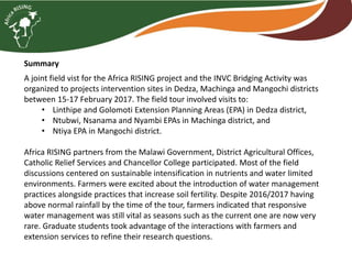 Photo report on the field visits to Africa RISING Malawi project sites ...