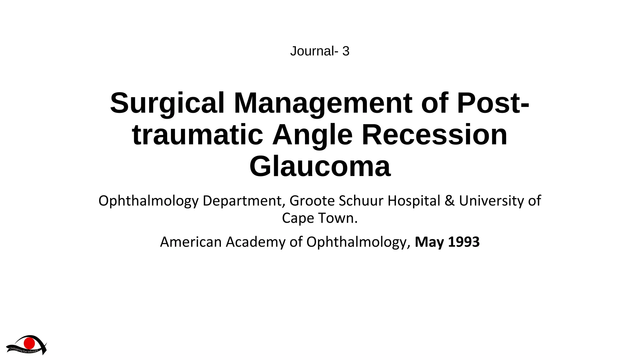 Angle Recession Glaucoma | PPT