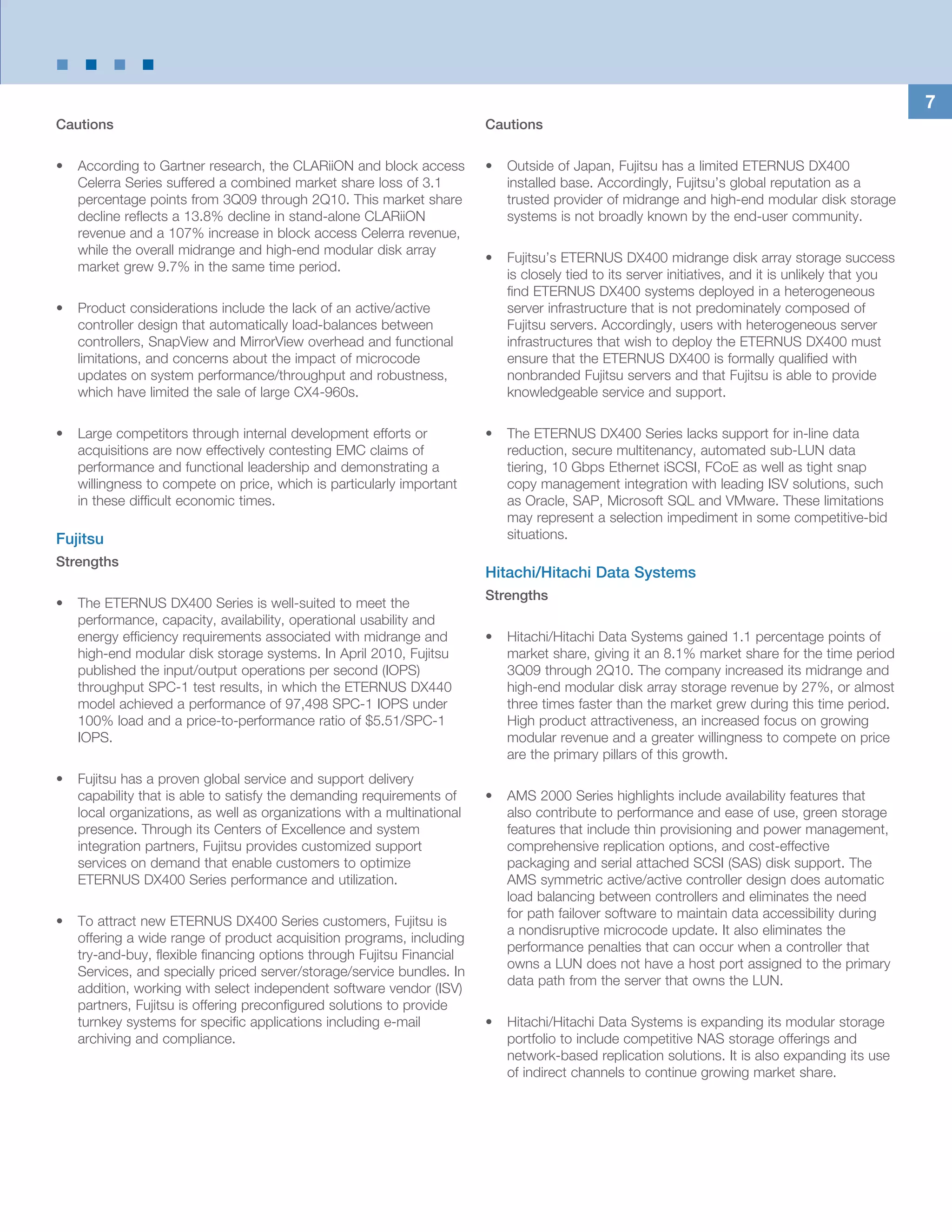 Gartner Magic Quadrant Nov 15, 2010 for Midrange and High End Modular Disk Arrays | PDF