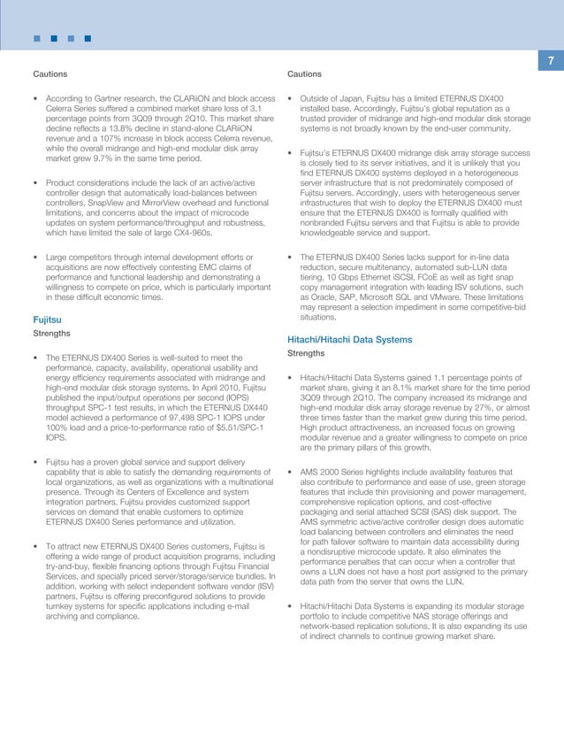 Gartner Magic Quadrant Nov 15, 2010 for Midrange and High End Modular Disk Arrays | PDF