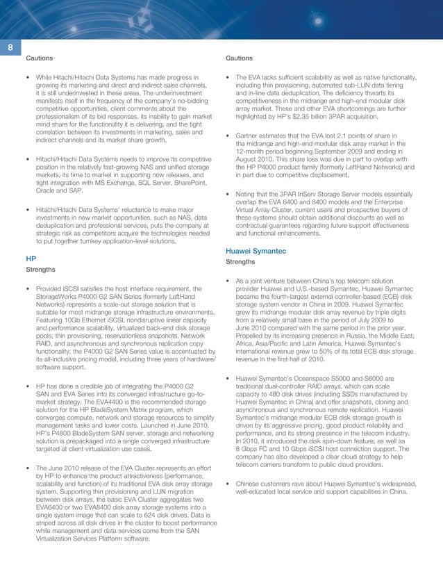 Gartner Magic Quadrant Nov 15, 2010 for Midrange and High End Modular Disk Arrays | PDF