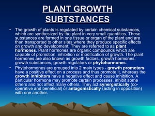 GROWTH SUBSTANCES AND ITS ROLES IN VEGETABLE CROP GROWTH | PPT