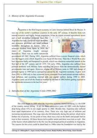 Argentina Financial Crisis 1999-2002 | PDF