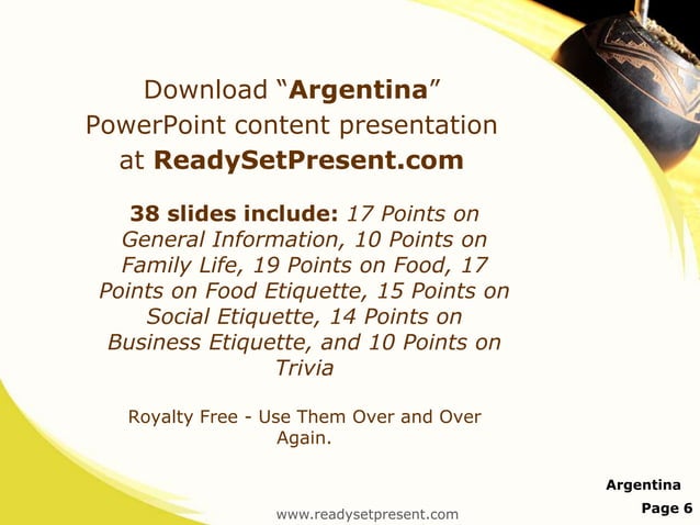 Argentina Country PowerPoint Presentation Content | PPT
