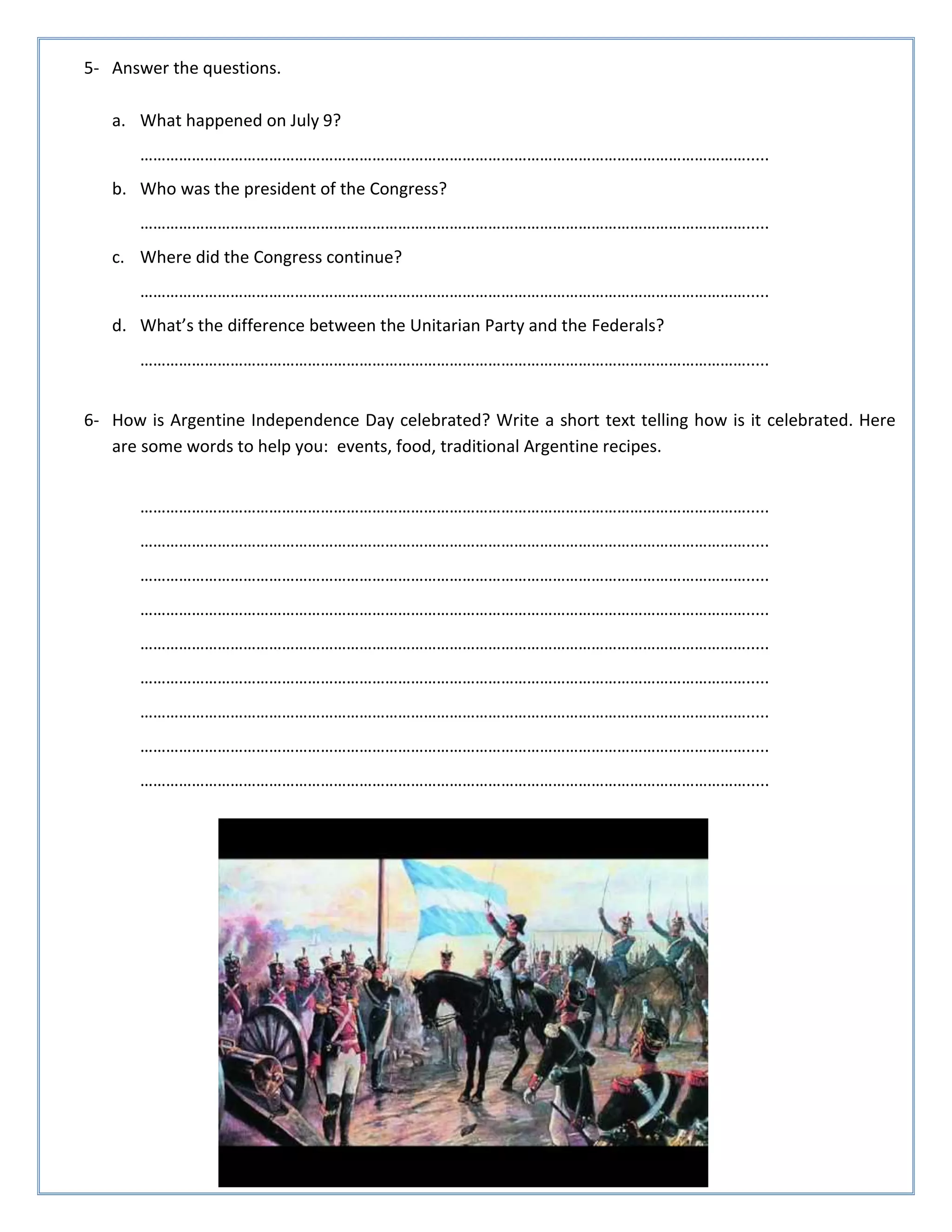 Argentine independence-day-activities- | PDF