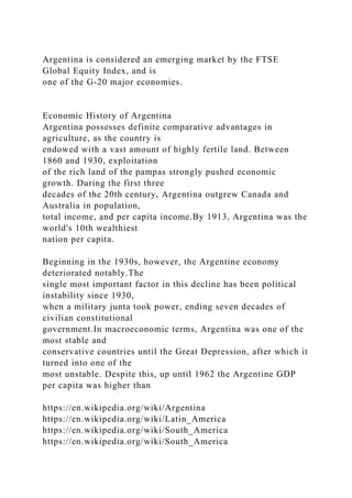 Argentine Economic Crisis 1998-2002 Abstract .docx | Currencies | Economy