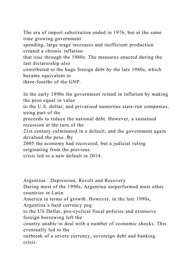 Argentine Economic Crisis 1998-2002 Abstract .docx | Currencies | Economy