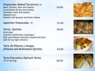 Argentine food by Carola menu | PPT