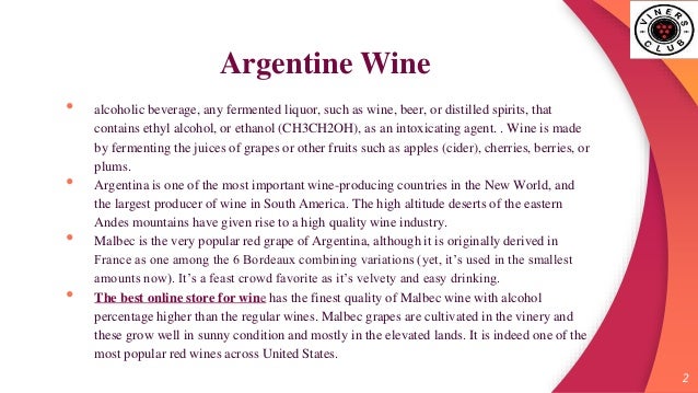 Argentine wines by viners club | PPT