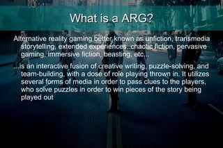 What is a ARG? | ODP | Action-Adventure Video Games | Video Game Genres