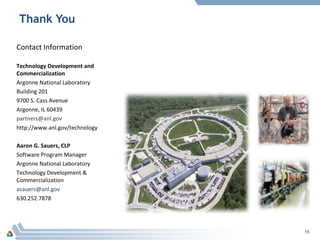 Technology Development and Commercialization at Argonne National ...