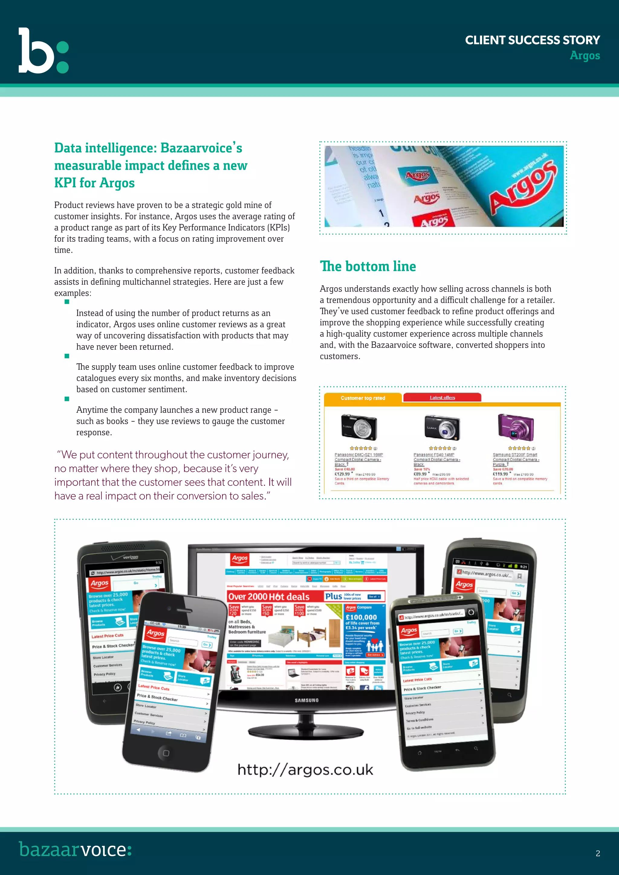 Bazaarvoice Client Success Story - Argos | PDF | Retail Industry | Industries