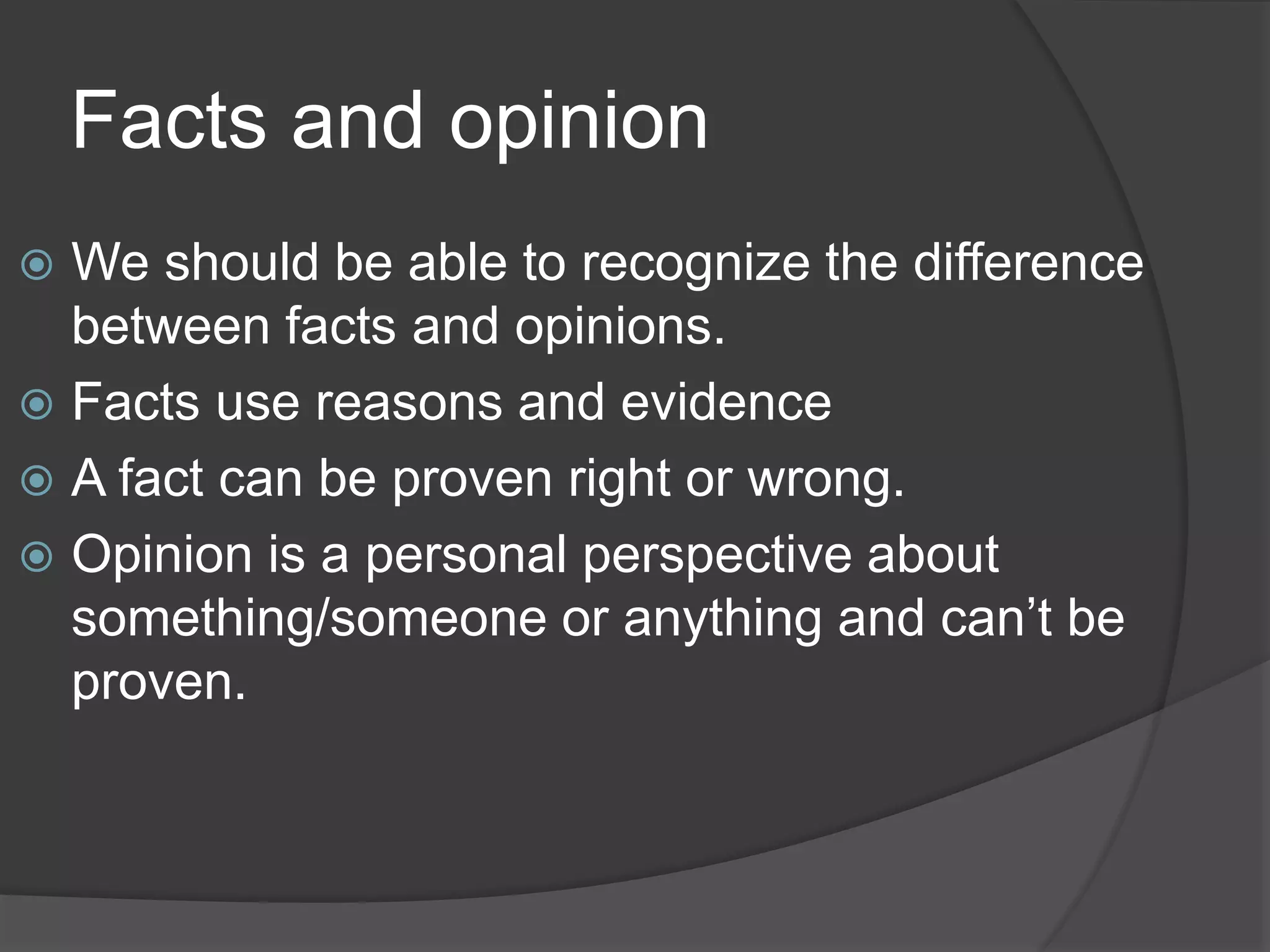 Fact and opinion persuasive writing | PPT