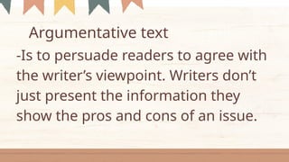 Argumetative and Persuasive Texts Lesson | PPT