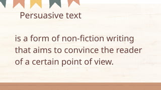 Argumetative and Persuasive Texts Lesson | PPTX