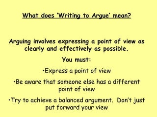 Argue and Persuade | PPT