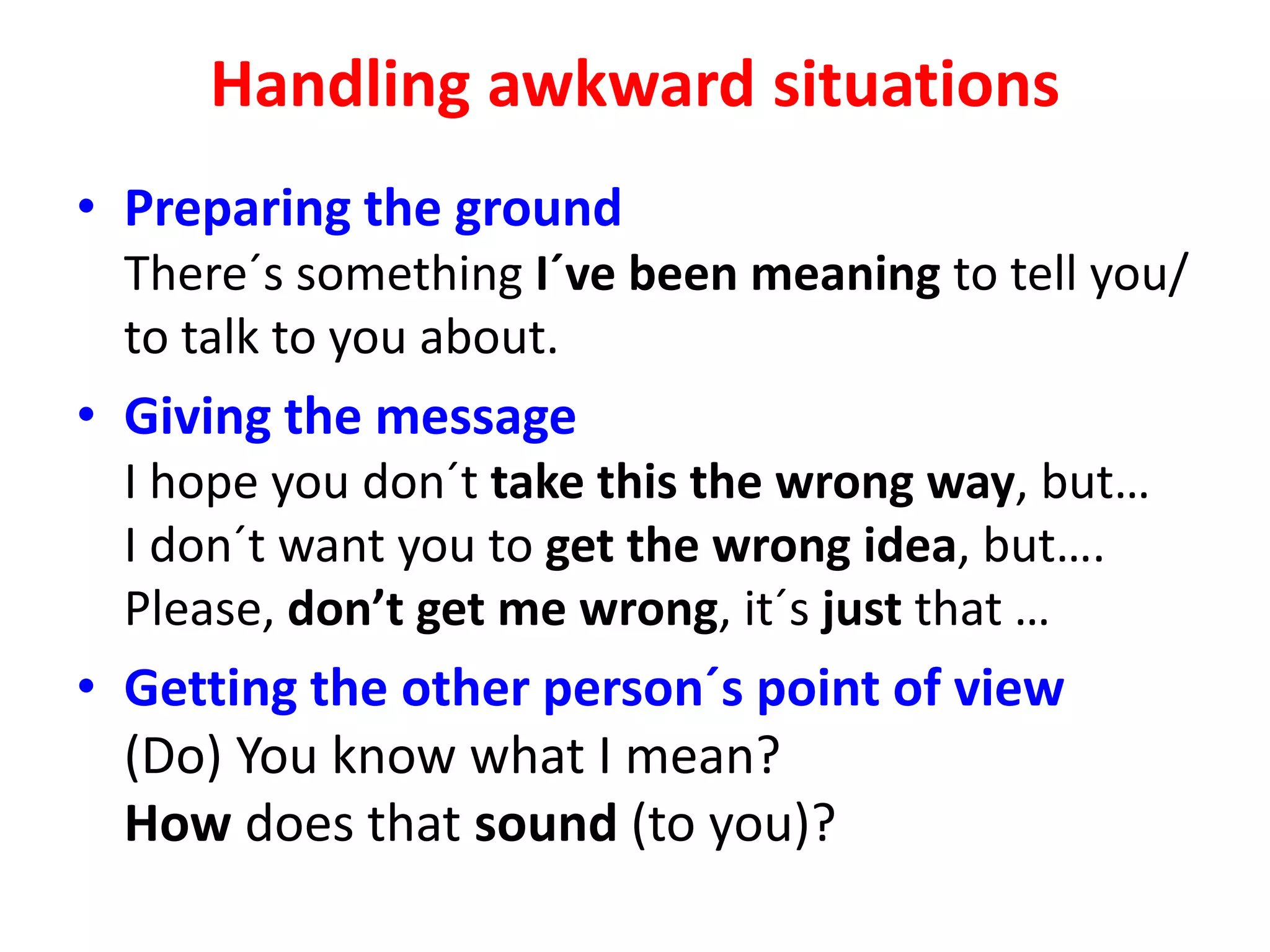 Arguing and handling awkward situations | PPTX