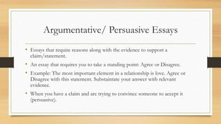Argumantative essay | PPT
