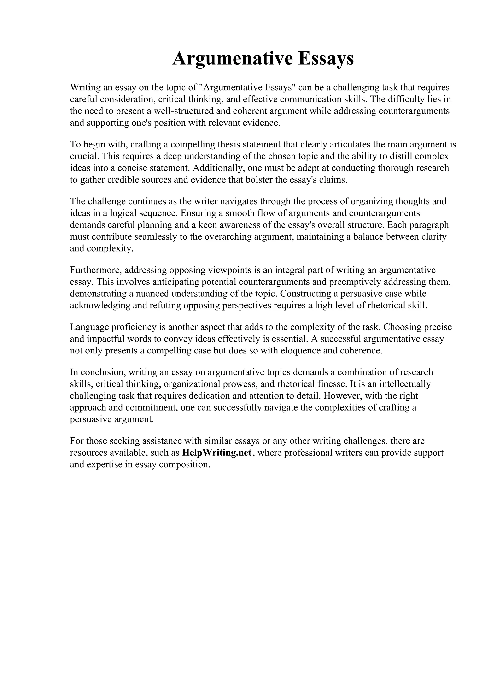 Argumenative Essays | PDF