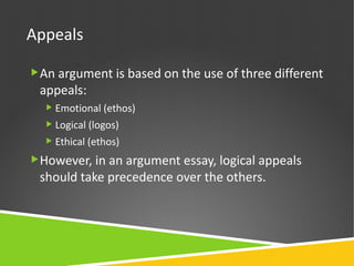 Argument Essays | PPT