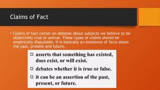 ARGUMENT (Purposes, elements)(types of claims and evidence).pptx