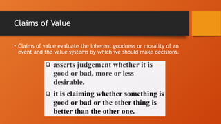 ARGUMENT (Purposes, elements)(types of claims and evidence).pptx