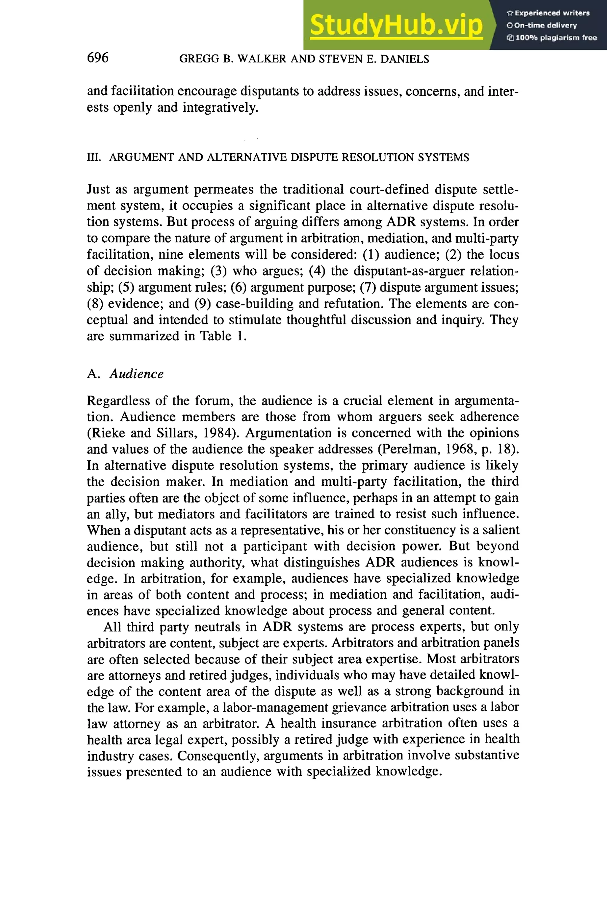 Argument And Alternative Dispute Resolution Systems | PDF