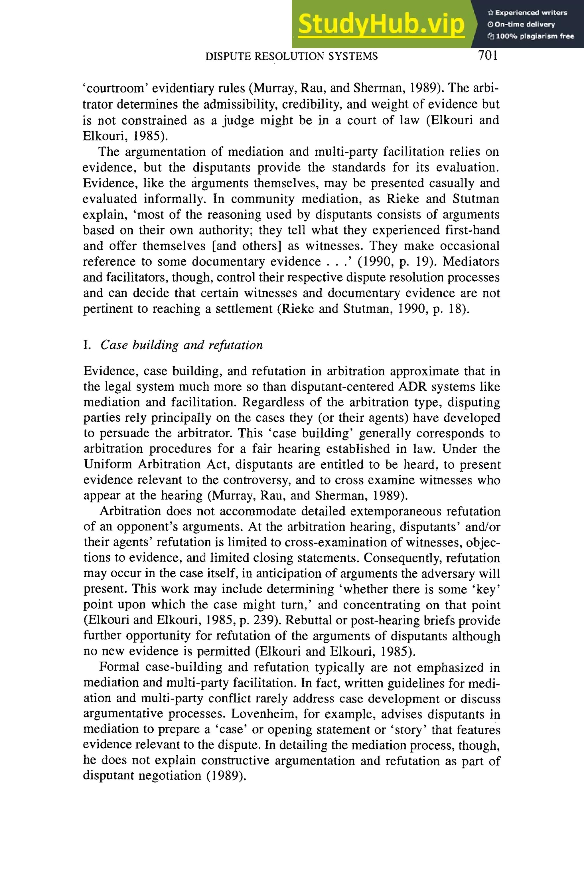 Argument And Alternative Dispute Resolution Systems | PDF