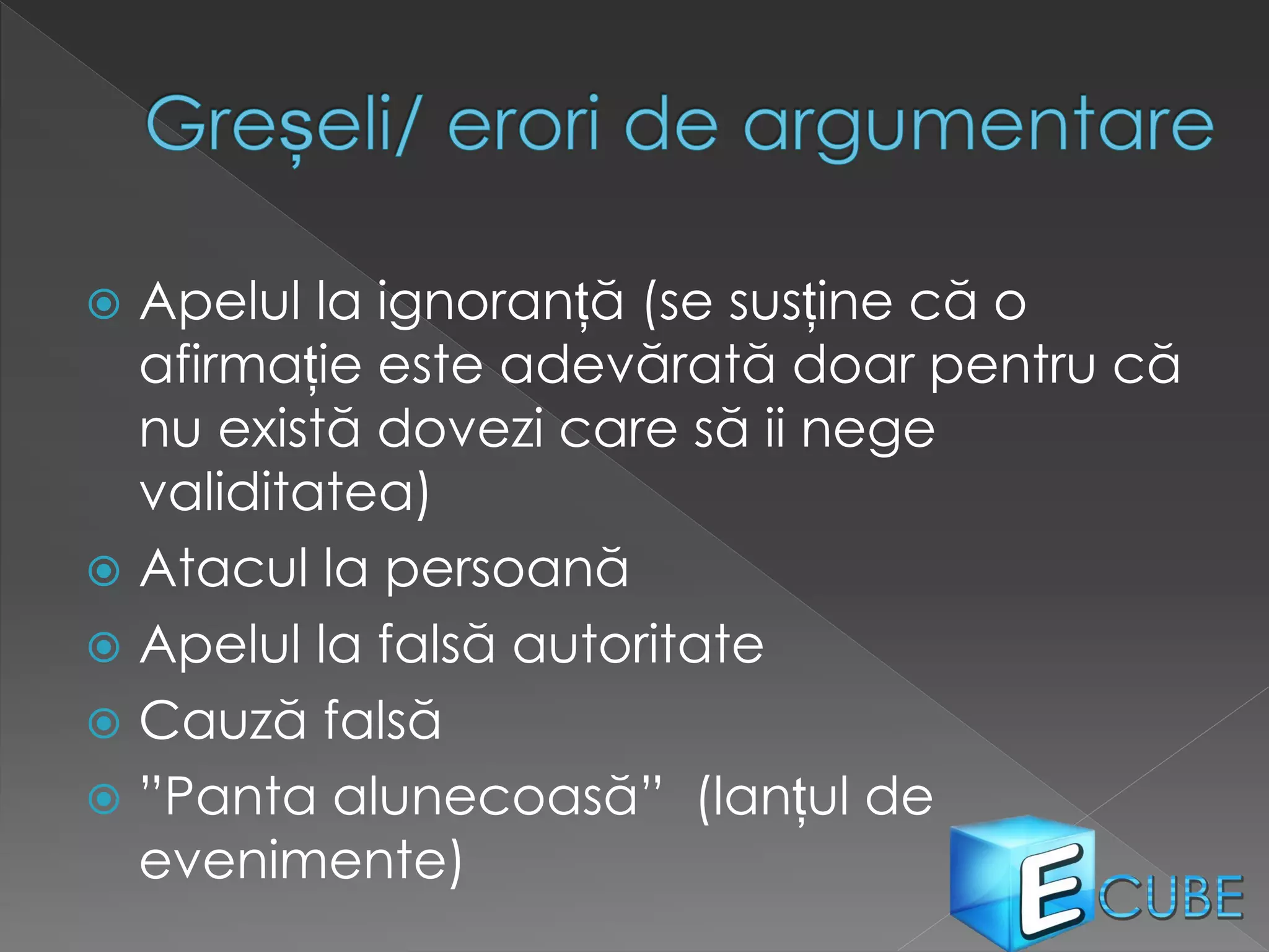 Argumentare (powered by E-Cube) | PDF