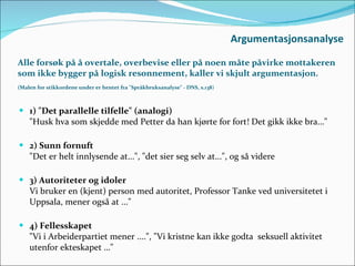 Argumentasjonsanalyse | PPT