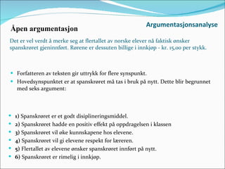 Argumentasjonsanalyse | PPT