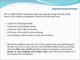 Argumentasjonsanalyse | PPT