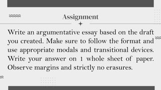 Argumentation PowerPoint for English-G10 | PPTX