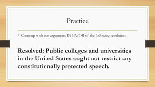 Argumentation and refutation | PPTX