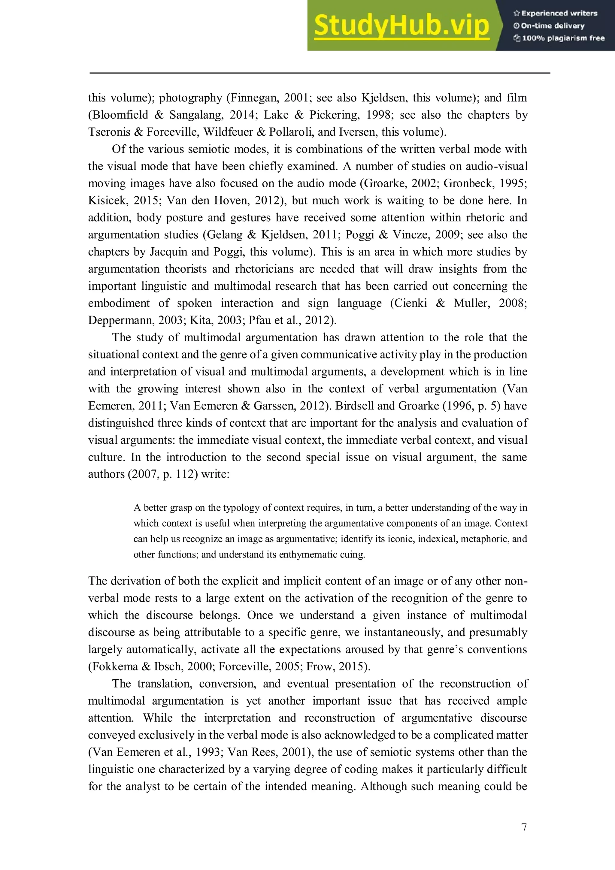 Argumentation And Rhetoric In Visual And Multimodal Communication | PDF