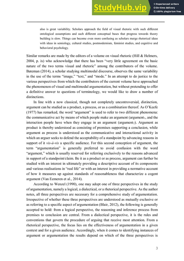 Argumentation And Rhetoric In Visual And Multimodal Communication | PDF