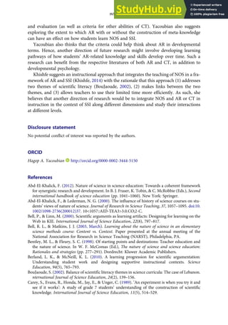 Argumentation, critical thinking, nature of science and socioscientific ...