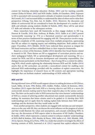 Argumentation, critical thinking, nature of science and socioscientific ...