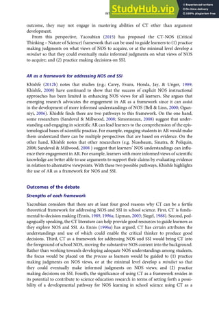 Argumentation, critical thinking, nature of science and socioscientific ...