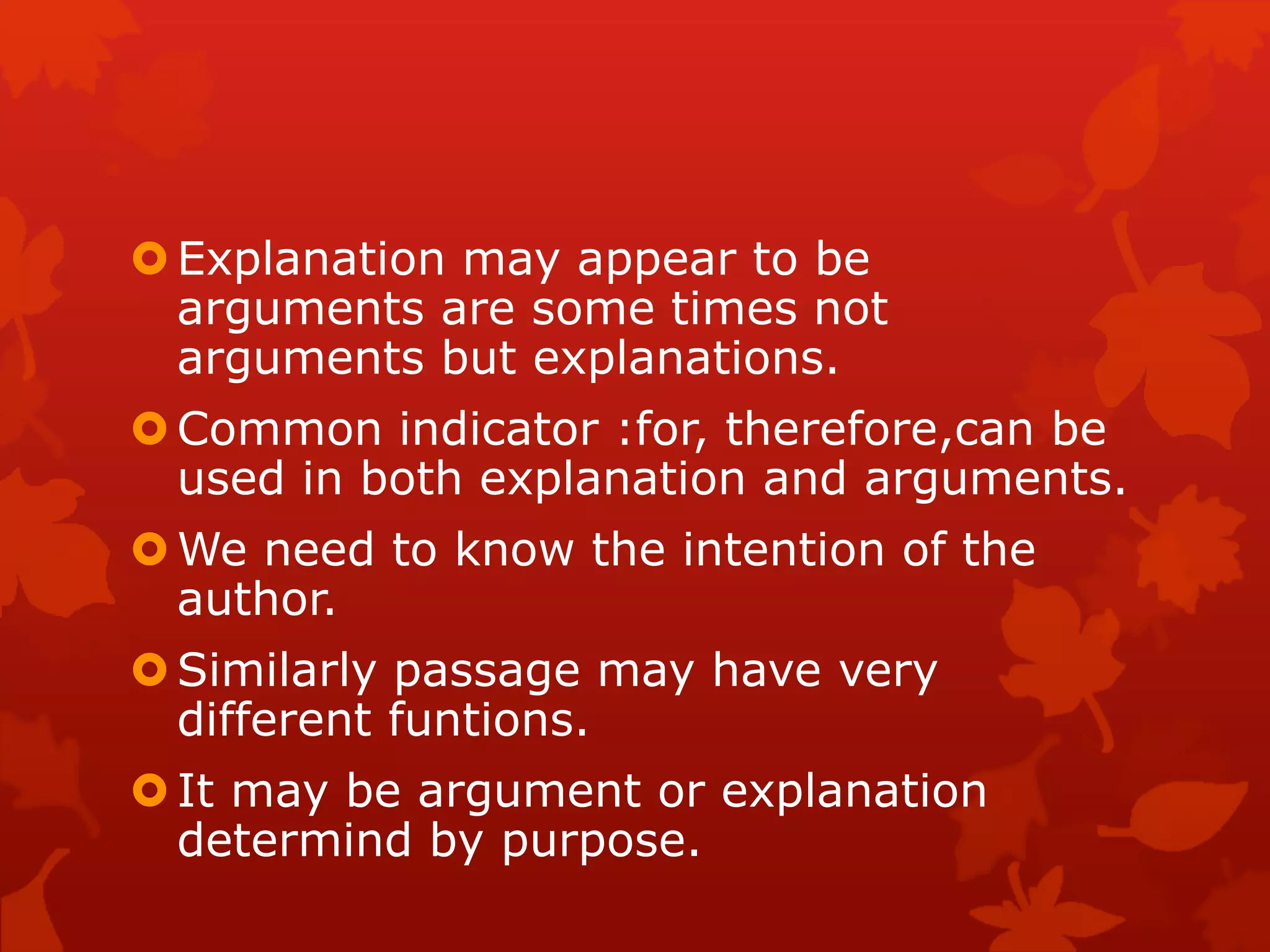 Argumentation & explanation | PPTX | Science