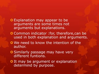 Argumentation & explanation | PPTX | Science