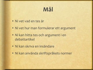 Argumentation lektion 1 | PPT