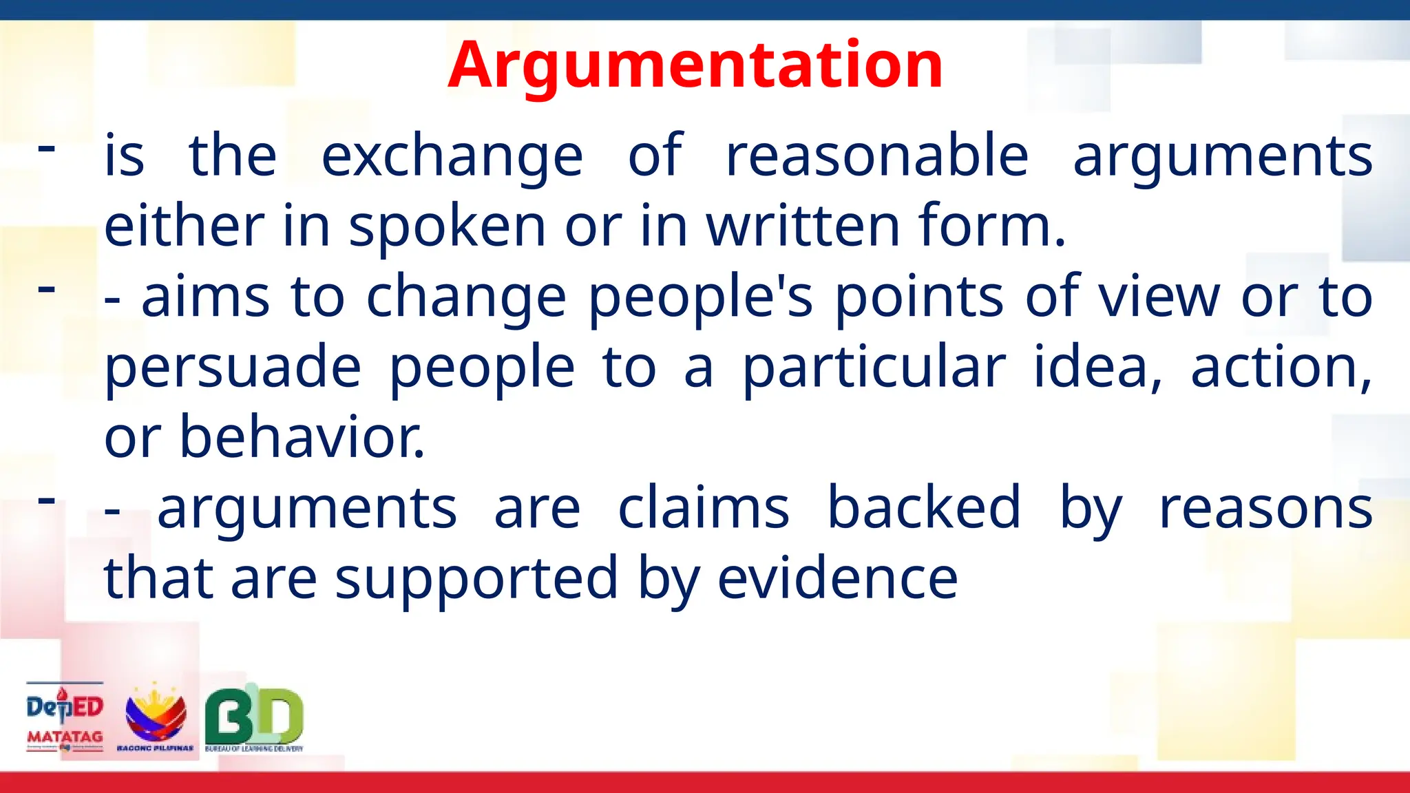 ARGUMENTATION Lesson (Ethos, Pathos, Logos).pptx