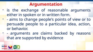 ARGUMENTATION Lesson (Ethos, Pathos, Logos).pptx