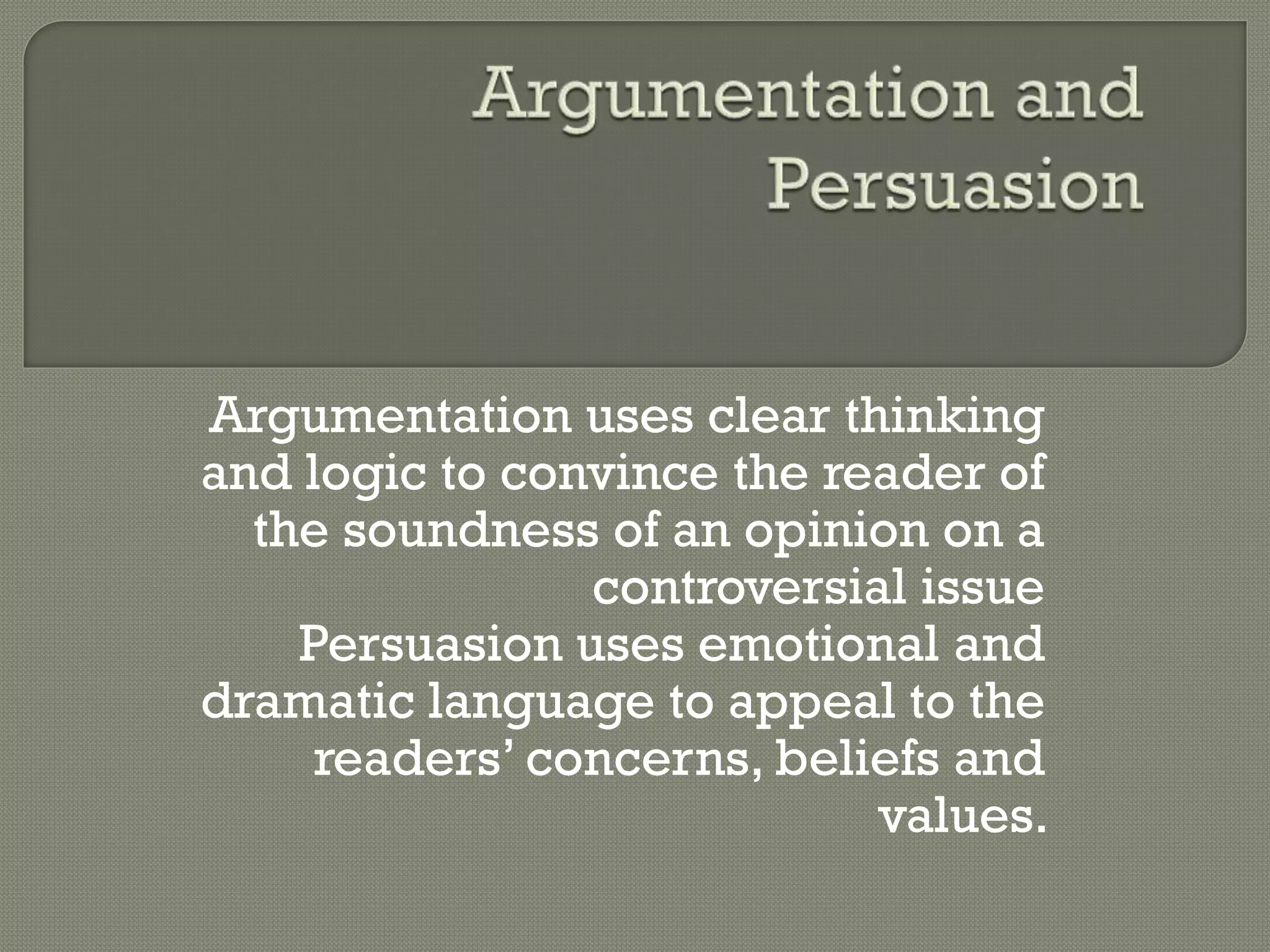 Argumentation persuasion | PPT